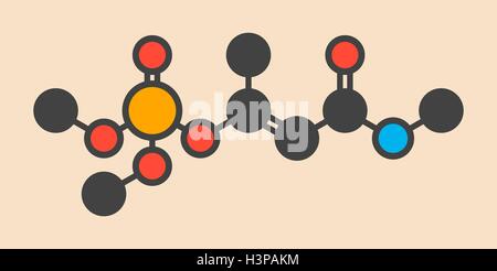 Monocrotophos organophosphate insecticide molecule. Also known to be ...