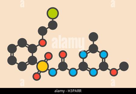 Triasulfuron herbicide molecule. Skeletal formula Stock Photo - Alamy