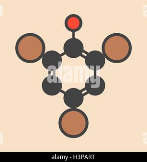 Tribromophenol (TBP, 2,4,6-Tribromophenol) molecule. Used as fungicide ...