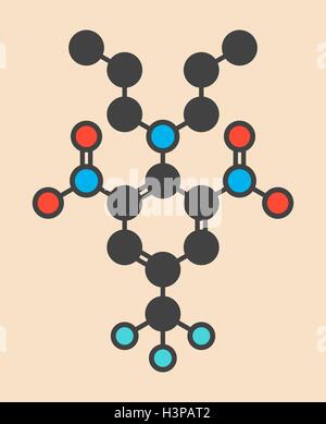Trifluralin herbicide molecule. Skeletal formula Stock Photo - Alamy