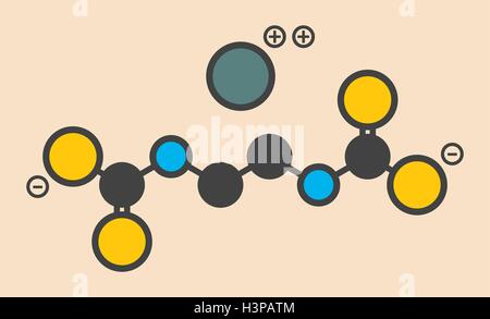 Zineb zinc organosulfur fungicide molecule. 3D rendering. Atoms are ...