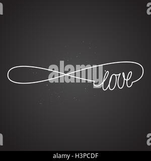 infinite love sign. chalk on board Stock Photo - Alamy