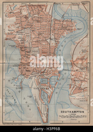 SOUTHAMPTON town city plan. Itchen Docks Woolston Northam. Hampshire ...