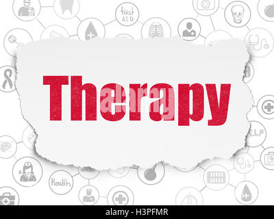 Healthcare concept: Therapy on Torn Paper background Stock Photo - Alamy