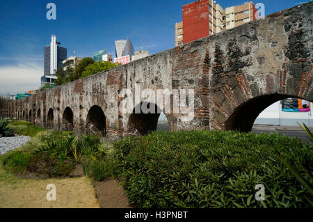 The Chapultepec Aqueduct built by the Aztecs during the Tenochtitlan ...