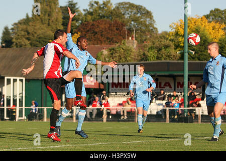 Martin Tuohy scores the first goal for Hornchurch and celebrates with ...
