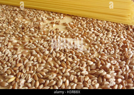 spaghetti and wheat in country style Stock Photo - Alamy