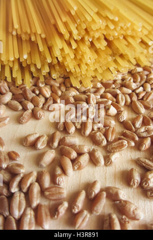spaghetti and wheat in country style Stock Photo - Alamy