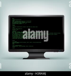 Program datum background. Green programming binary coding. Matrix vector illustration Stock ...