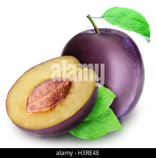 Plums isolated with clippin path Stock Photo - Alamy