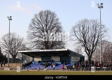 The main stand at Ilford FC Football Ground, Cricklefields Athletic ...