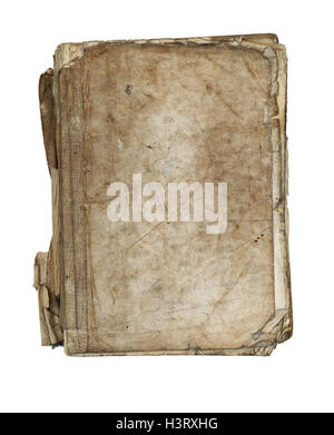 Old and tattered book isolated on white Stock Photo - Alamy