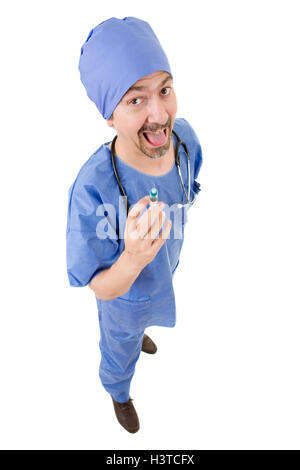 silly male doctor full length, isolated on white background Stock Photo ...