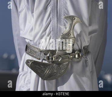 Oman Muscat man detail belt crooked-dagger sultanate people native ...