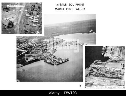 Cuban Missile Crisis of 1962. Aerial photograph of Soviet freighter SS ...