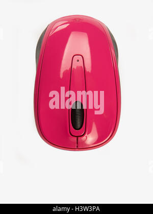 Small wireless pink mouse for portable laptop Stock Photo - Alamy