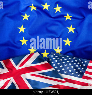 An illustration of the national flags of USA, EU and China Stock Photo ...