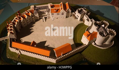 reconstructed model of Dudley Castle, a ruined 12th century, medieval ...