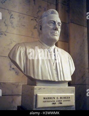 Marble bust of Warren E. Burger (1907-1995) Chief Justice of the United ...