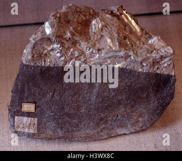 Sample of Emery, a grey massive with Kyanite. Emery is a dark granular ...