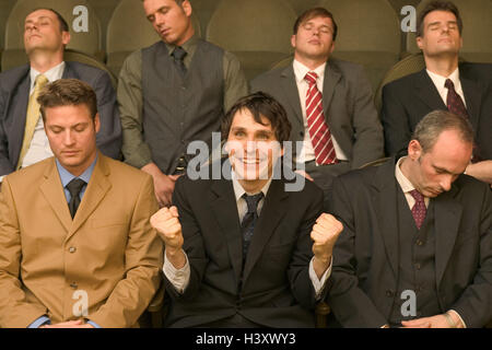 Cinema, rows, colleagues, sleep, man, young, astonished, group picture ...