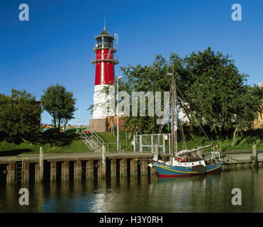 Germany, Schleswig - Holstein, Büsum, harbour, lighthouse, Europe ...