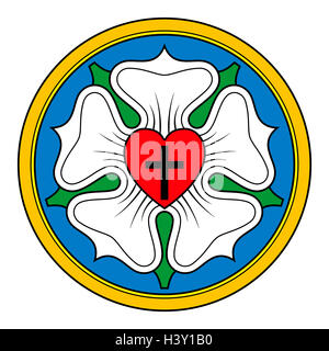 Luther rose, also Luther seal, symbol of Lutheranism, used by Martin ...