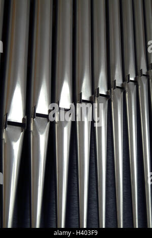 Organ pipes, detail, metal whistles, silver, juxtaposition, whistle ...