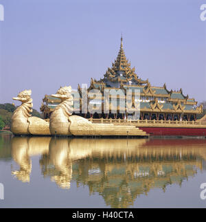 Boat-rowing at Kandawgyi Lake, Yangon from Myanmar money - kyat Stock ...