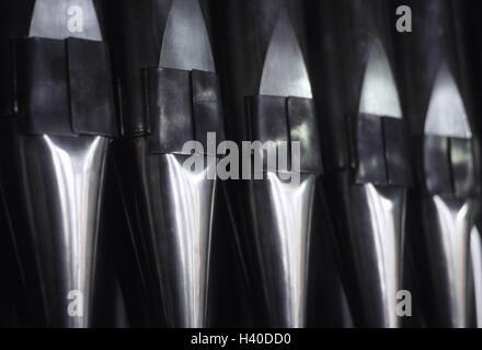 Organ pipes, detail, metal whistles, silver, juxtaposition, whistle ...