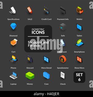 Shopping icons set, isometric style Stock Vector Image & Art - Alamy