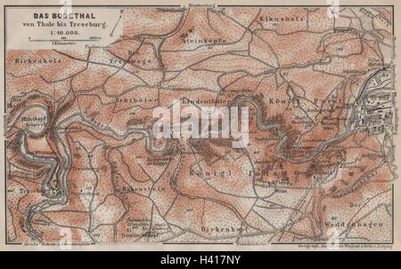 DAS BODETHAL von Thale bis Treseburg. Bode Gorge topo-map. Harz karte ...