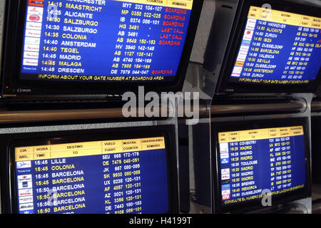 Airport departure display / monitor / television / tv timetable Stock ...