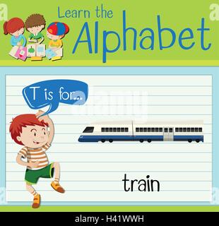 Flashcard alphabet T is for train Stock Vector Image & Art - Alamy