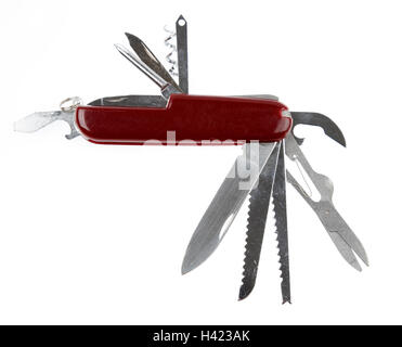 Multi-function knife closeup on white background Stock Photo - Alamy