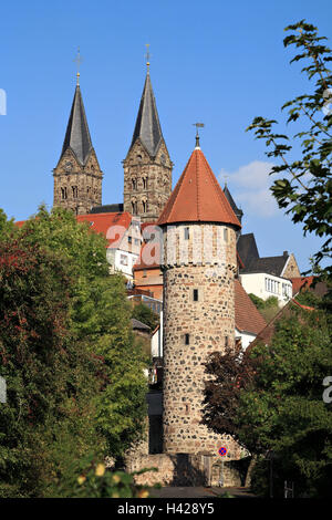 Germany, Northern Hessen, Fritzlar, cathedral, Bonifatius monument ...