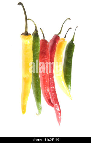 Peperonis, different colour, cut out Stock Photo - Alamy