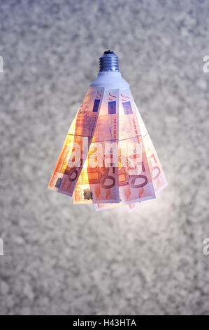 Lamp, banknotes, icon, current expenses Stock Photo - Alamy