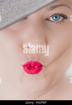 Mature woman pouting lips portrait close up Stock Photo: 13229400 - Alamy