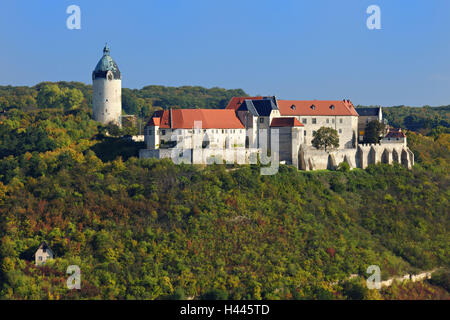 Germany, Saxony-Anhalt, castle Frey / Unstrut, castle Neuenburg, autumn ...