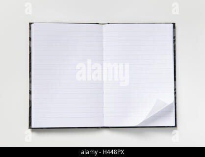 Open empty notebook with lined pages. Close up view. Copy-space Stock ...