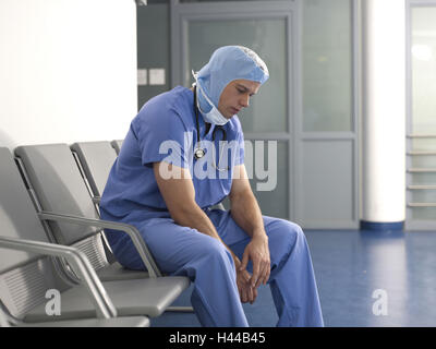 Doctor, houseman, thoughtfully, exhausts, hospital, clinic, operation ...