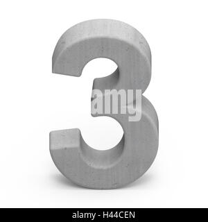 3D rendering concrete number 3 three. 3D render Illustration Stock ...