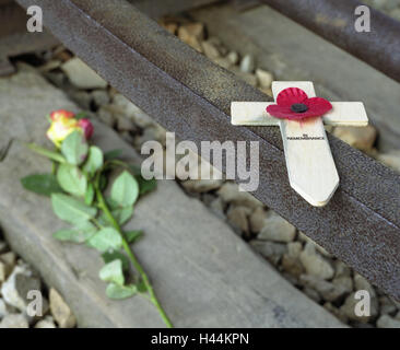 Poland. Close up of train tracks at Auschwitz Birkenau Concentration ...