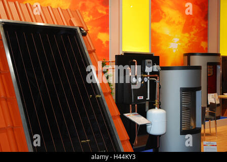 Solar energy, collector, boiler, transformer, exhibit, mass Stock Photo ...