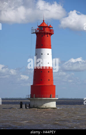 lighthouse Arngast in Jade Bay at sunset, Germany, Lower Saxony ...