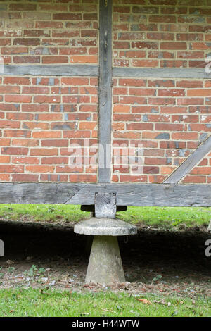 Timber framed Granary supported by staddle stones at Weald and Downland ...