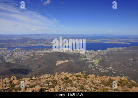 Bird's eye view of Hobart Stock Photo - Alamy