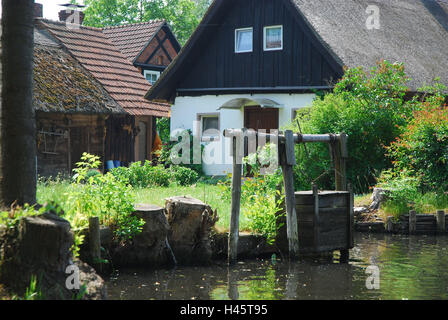 Germany, Brandenburg, Lusatia, Lübbenau, Lehde, Spreewald, hotel ...