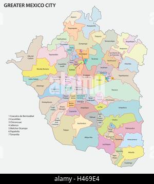 greater mexico city administrative map Stock Vector Image & Art - Alamy